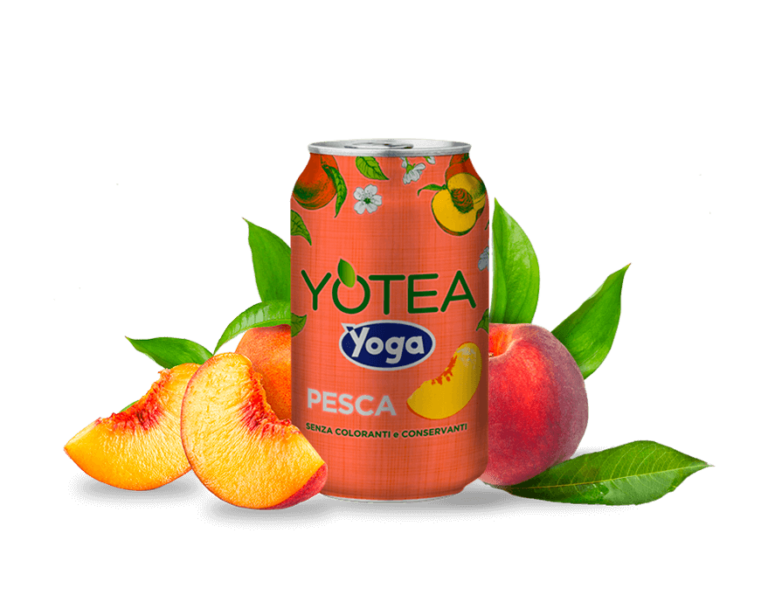 Peach iced tea | Yotea Peach | Yoga iced tea in a can
